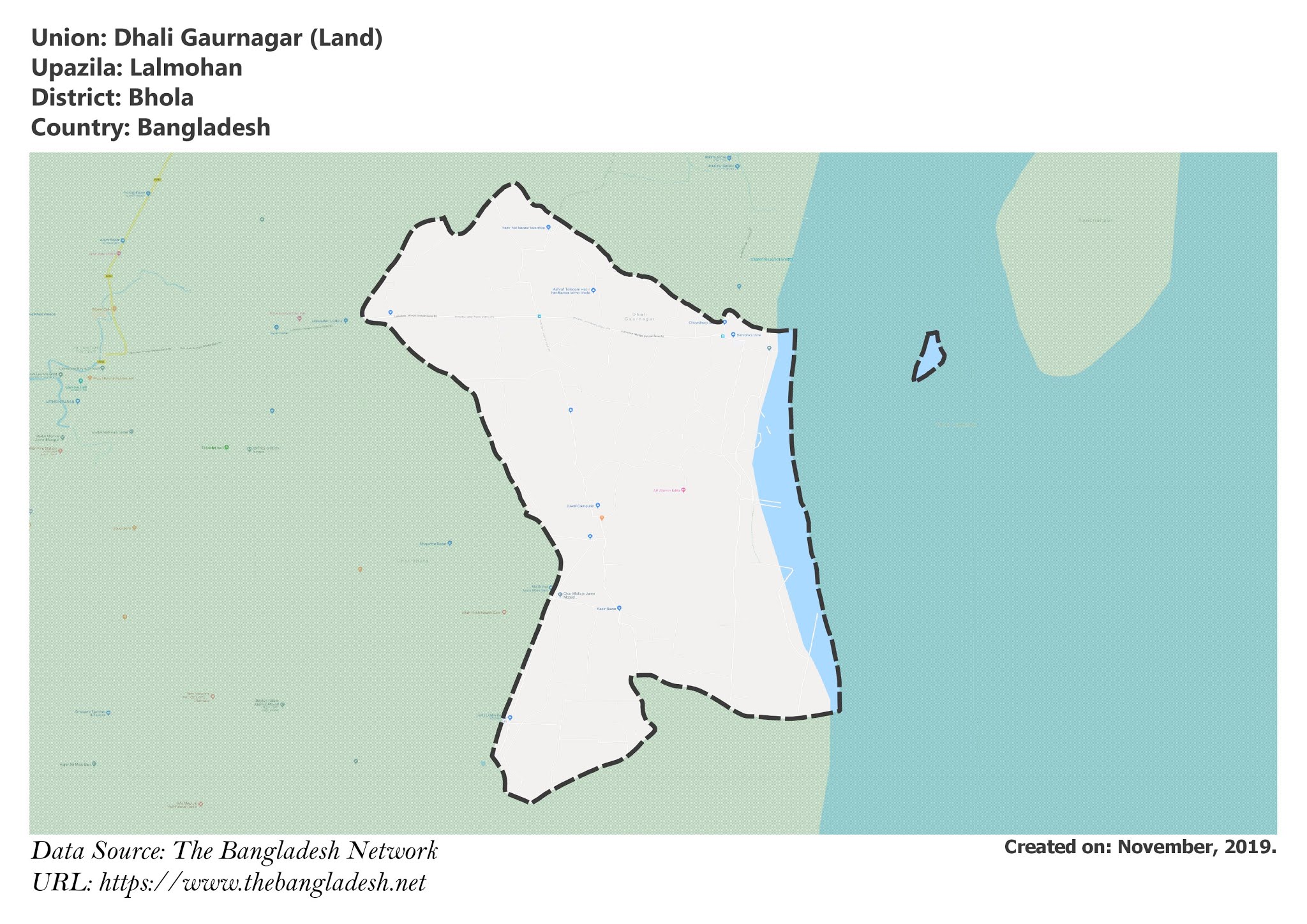 Dhali Gaurnagar Union, Bhola