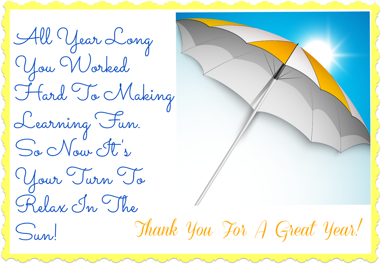 #DIY End of Year Teacher Gift: Relax In The Sun - Building Our Story