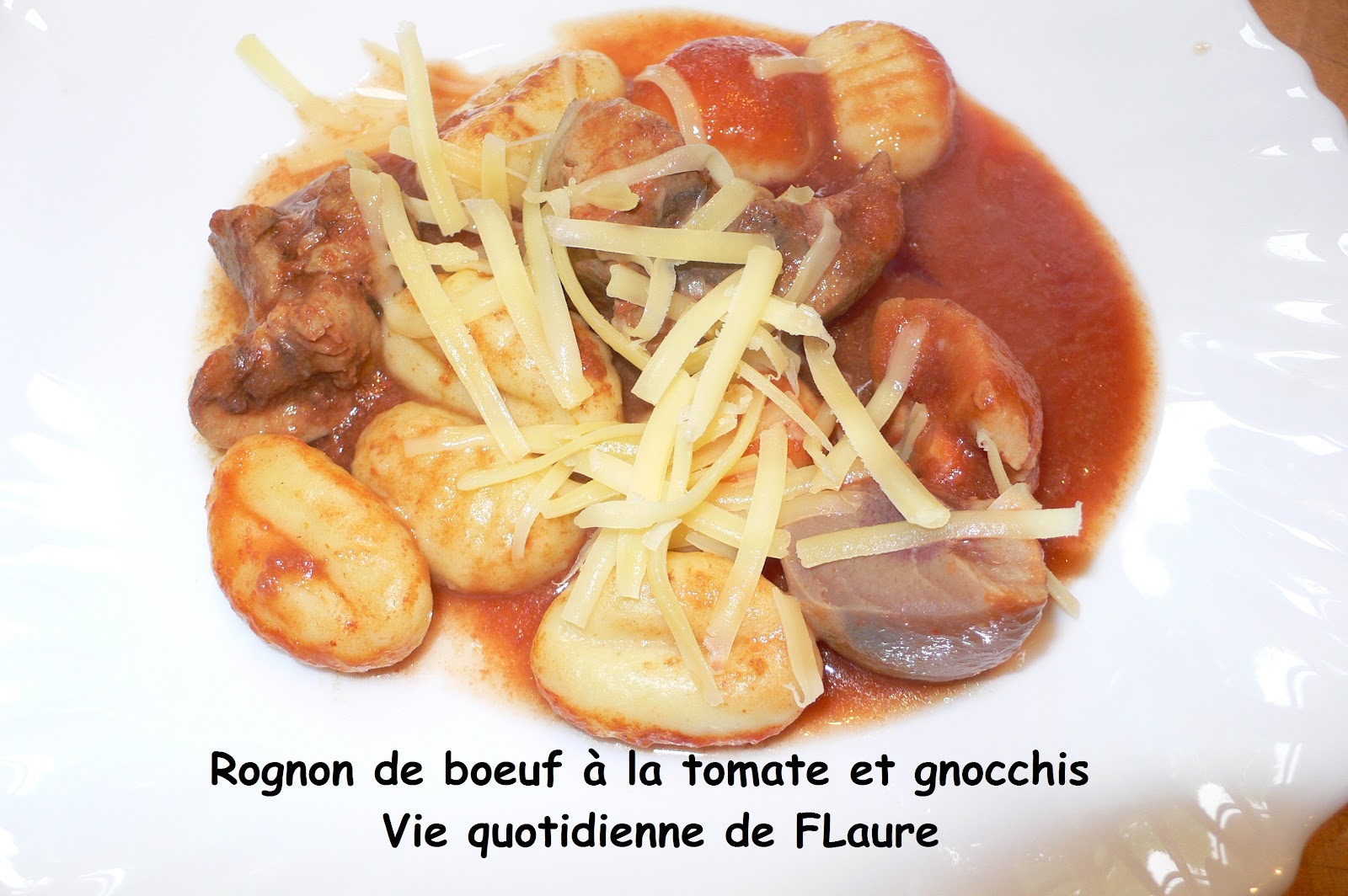 Rognon de boeuf à la tomate et gnocchis