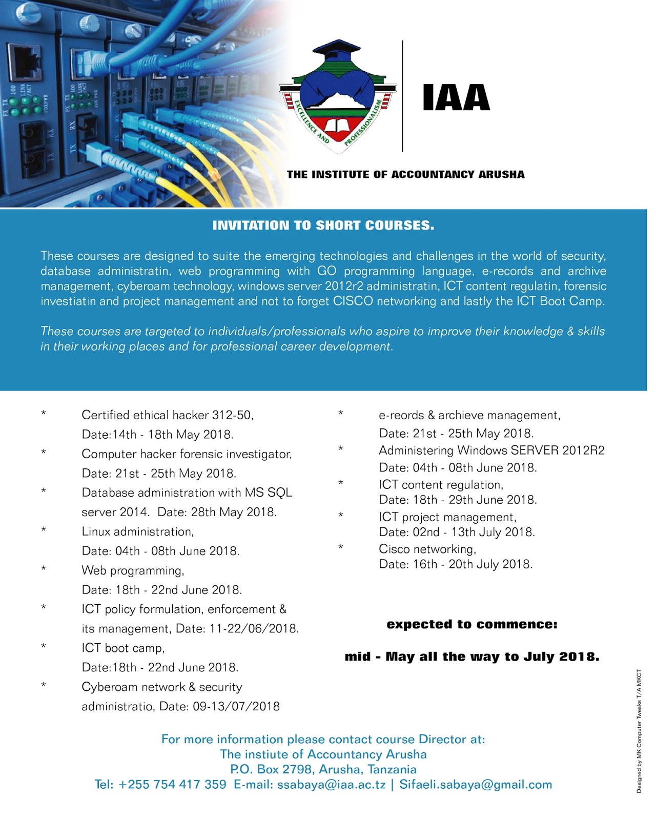INVITATION TO ICT SHORT COURSES - MICHUZI BLOG