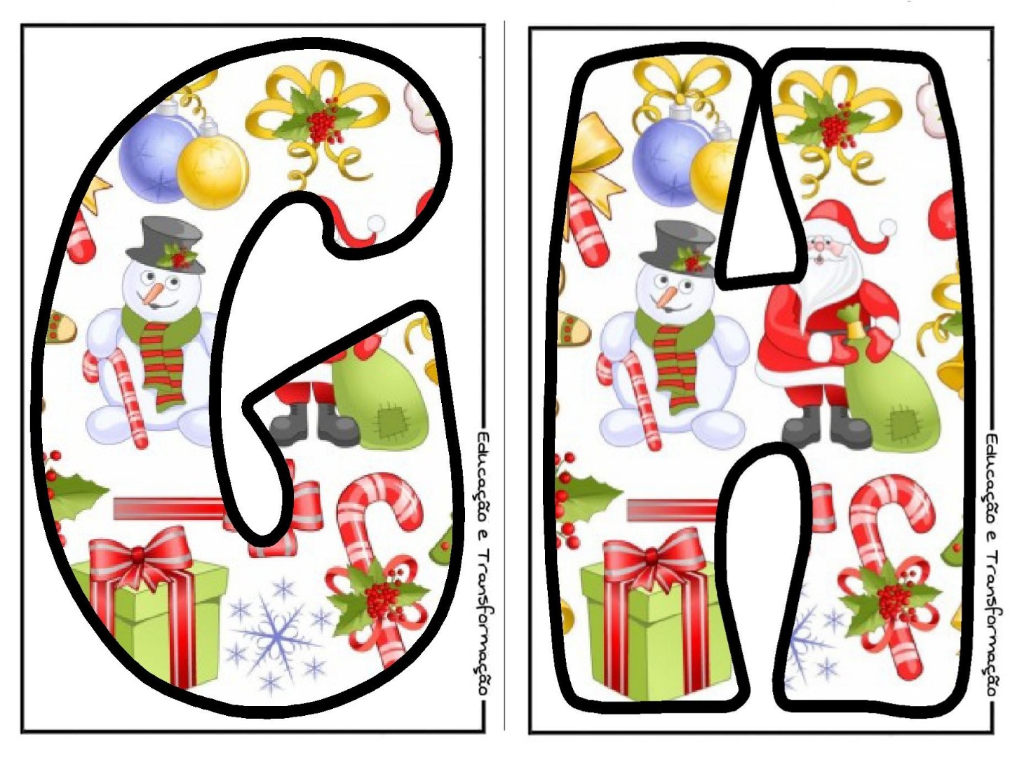 Natal: letras decoradas Letras personalizadas com a temática natalina ...