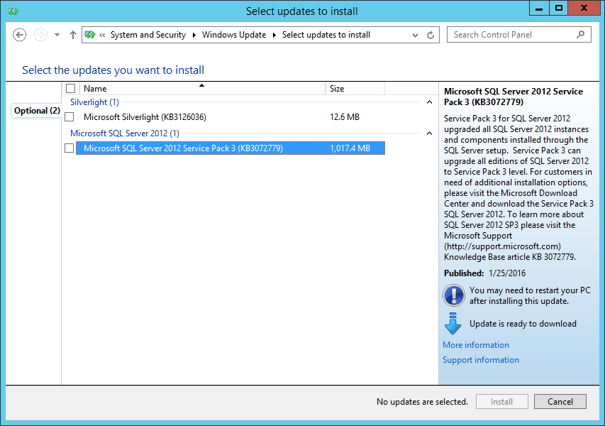 さっしーの試してみるか3: System Center 2012 R2のSQL Server 2012 SP3対応