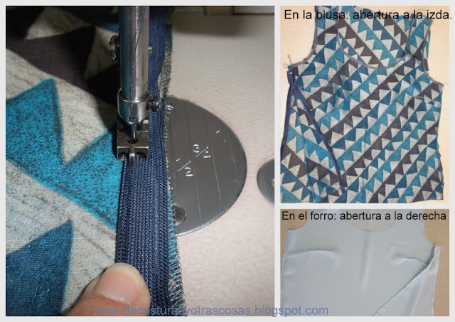 De costuras y otras cosas: TOP TRIÁNGULOS (FORRADO)