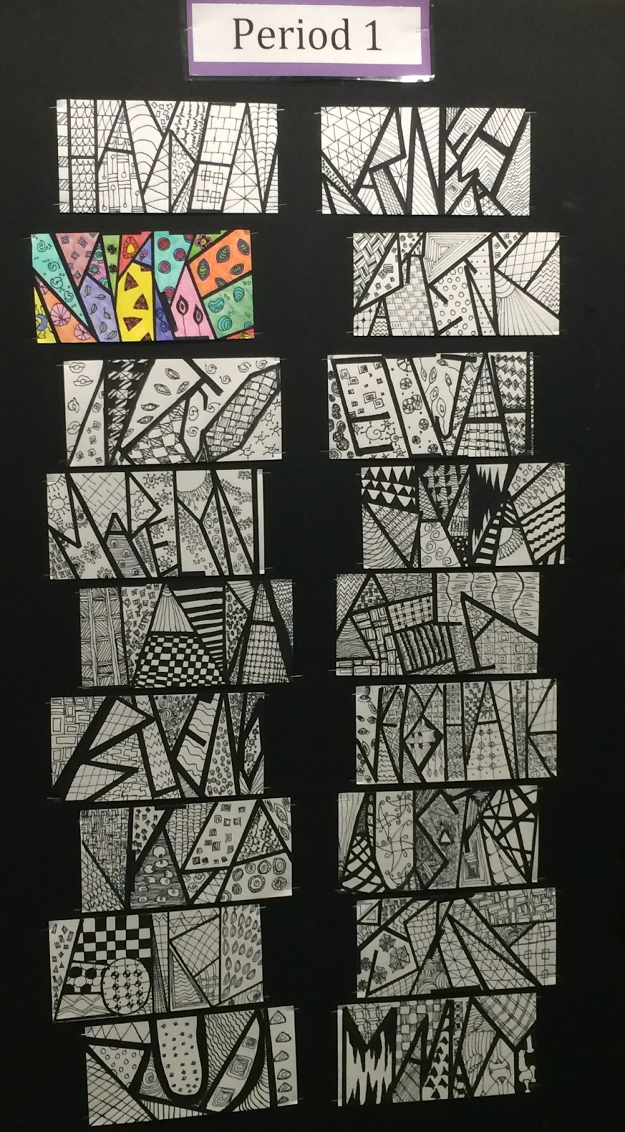 Mrs. Wille's Art Room: 7th/8th grade art zentangle names