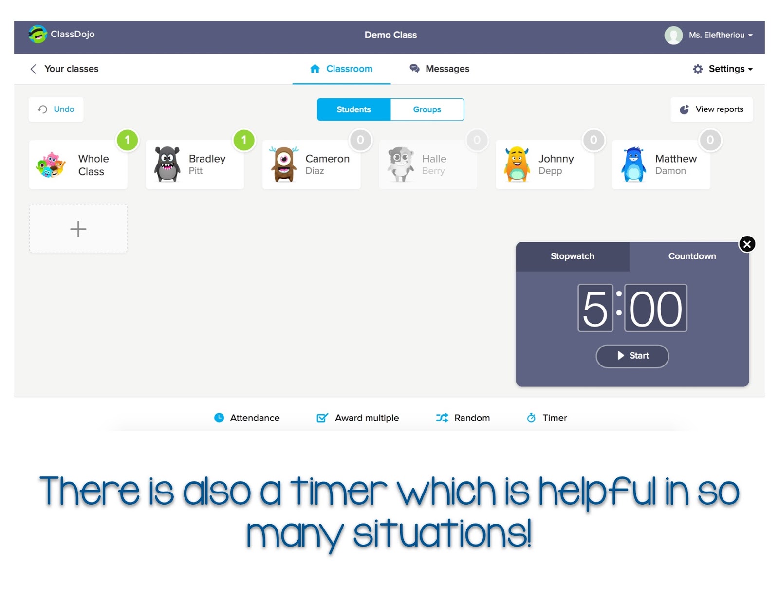 ClassDojo in the Classroom - Today in Second Grade