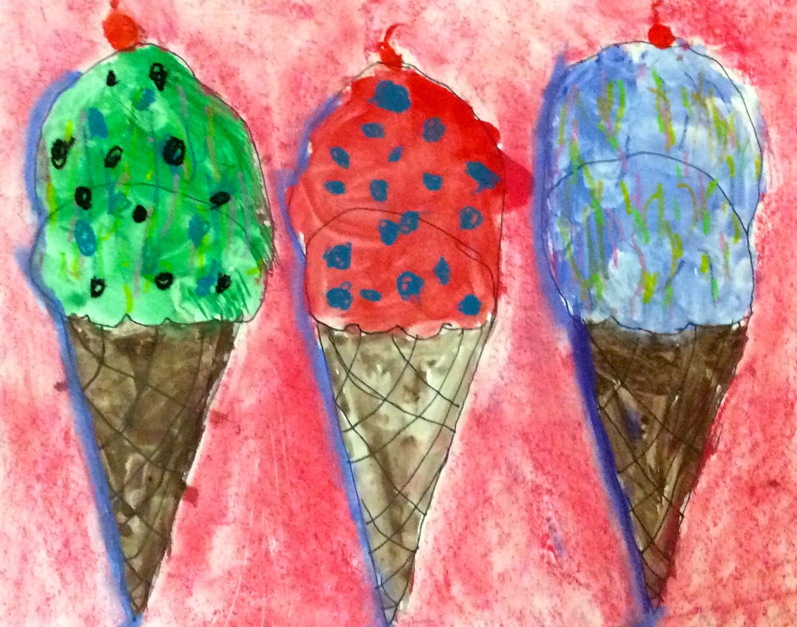 Ms. Curry's Art Room : Second Grade Wayne Thiebaud Ice Cream Cones