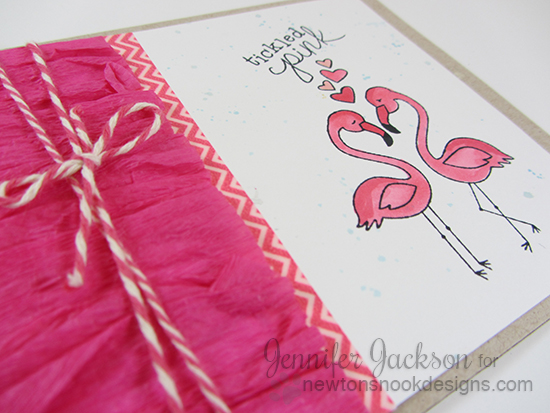 Newton's Nook Designs: Tickled pink Flamingo card with Streamers!