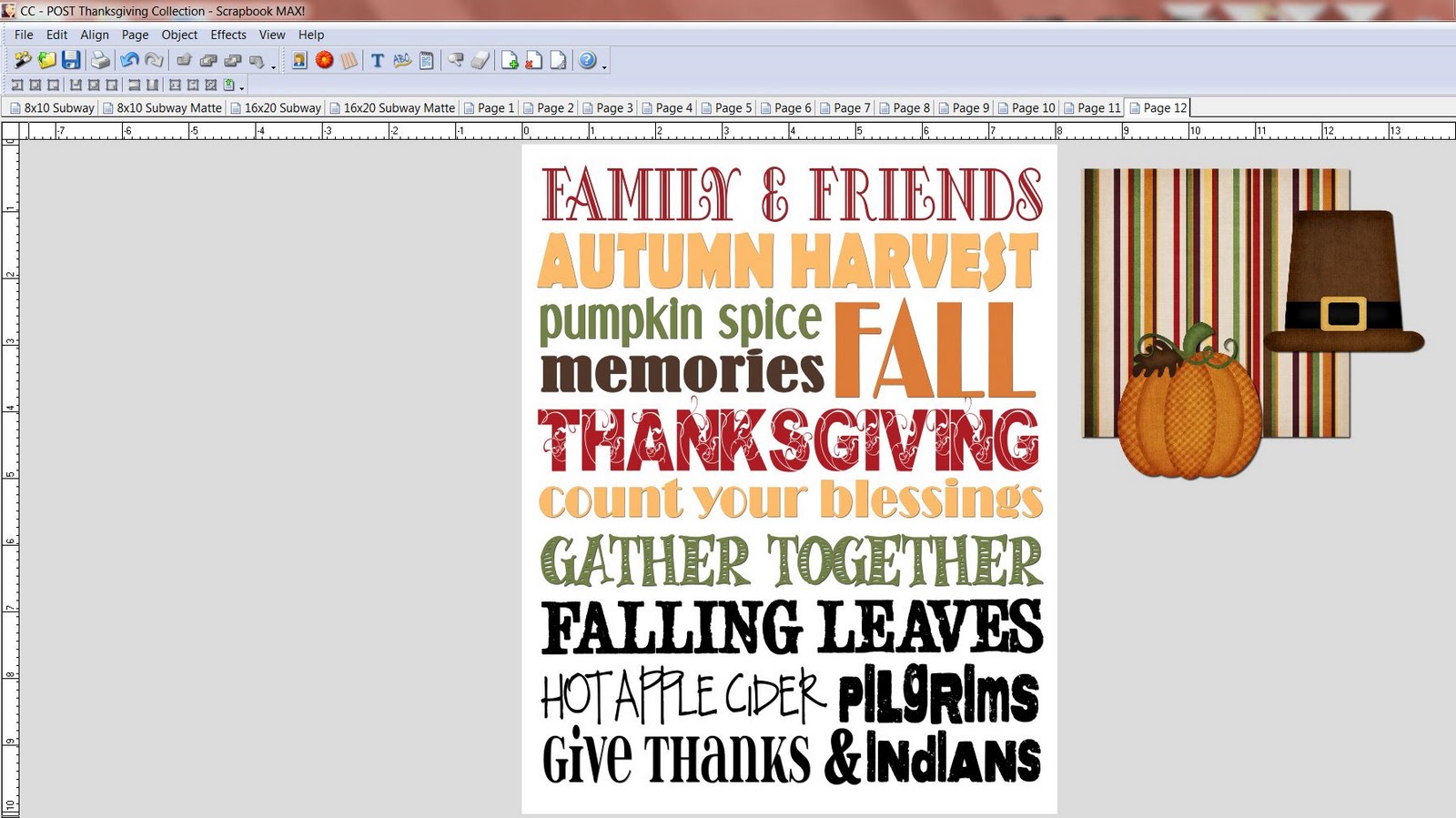 {Tutorial} Thanksgiving Subway Art - My Computer is My Canvas