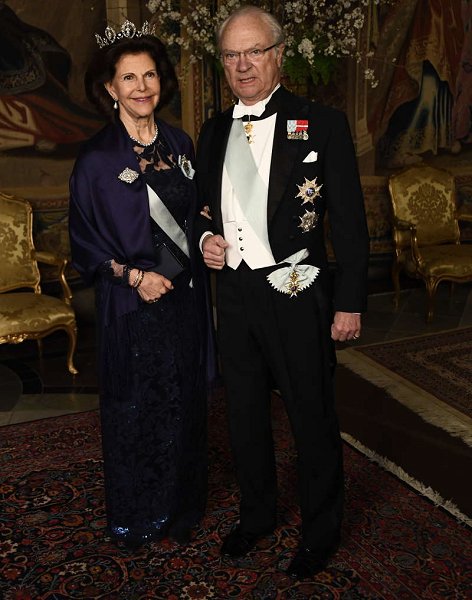 Swedish Royals Hosted a Official Dinner at Royal Palace