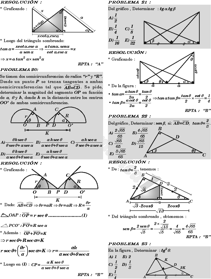 RESOLUCION DE TRIANGULOS RECTANGULOS PROBLEMAS RESUELTOS PDF