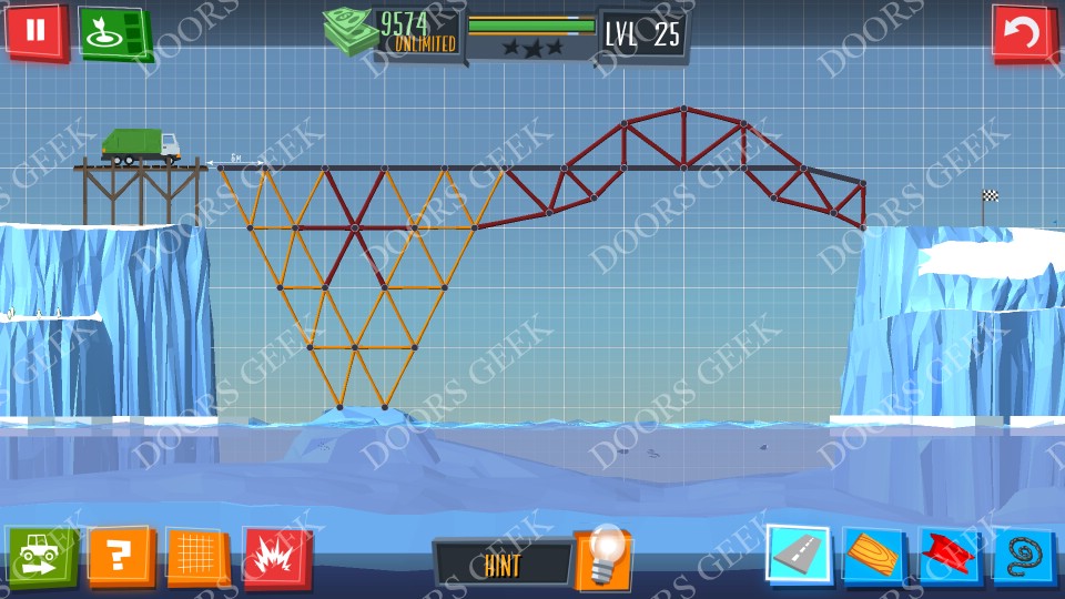 Build a Bridge! Level 25 Solutions ~ Doors Geek