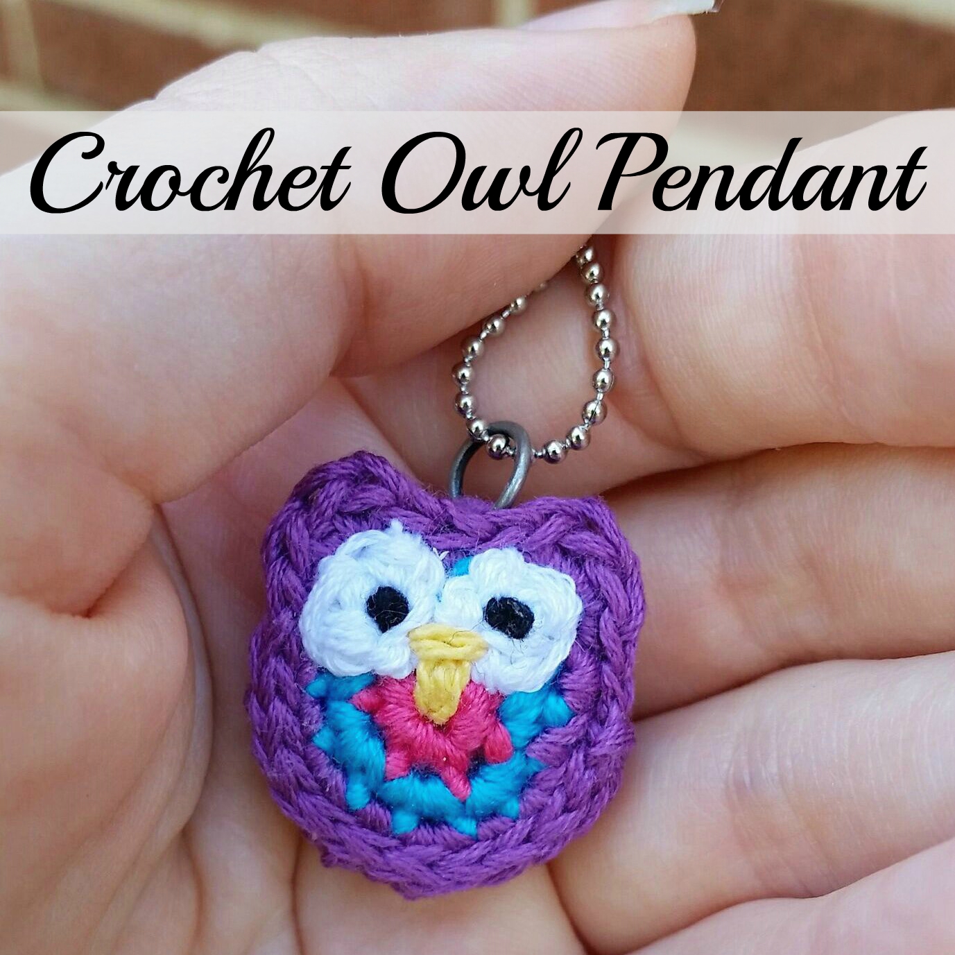 Mini Crochet Owl Pendant
