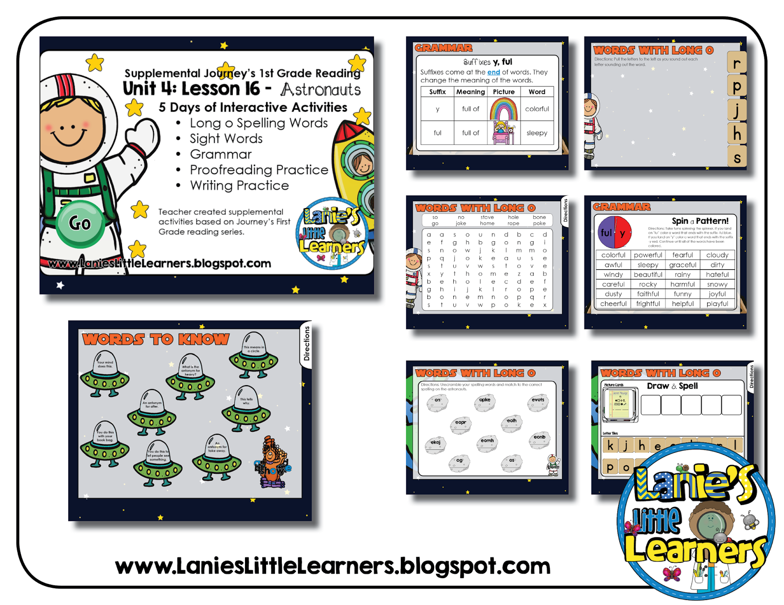 Lanie's Little Learners: Reading / ELA - Unit 4: Lesson 16 - Astronauts ...