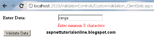 Customvalidator Client Side Validation Example In Aspnet Aspnet