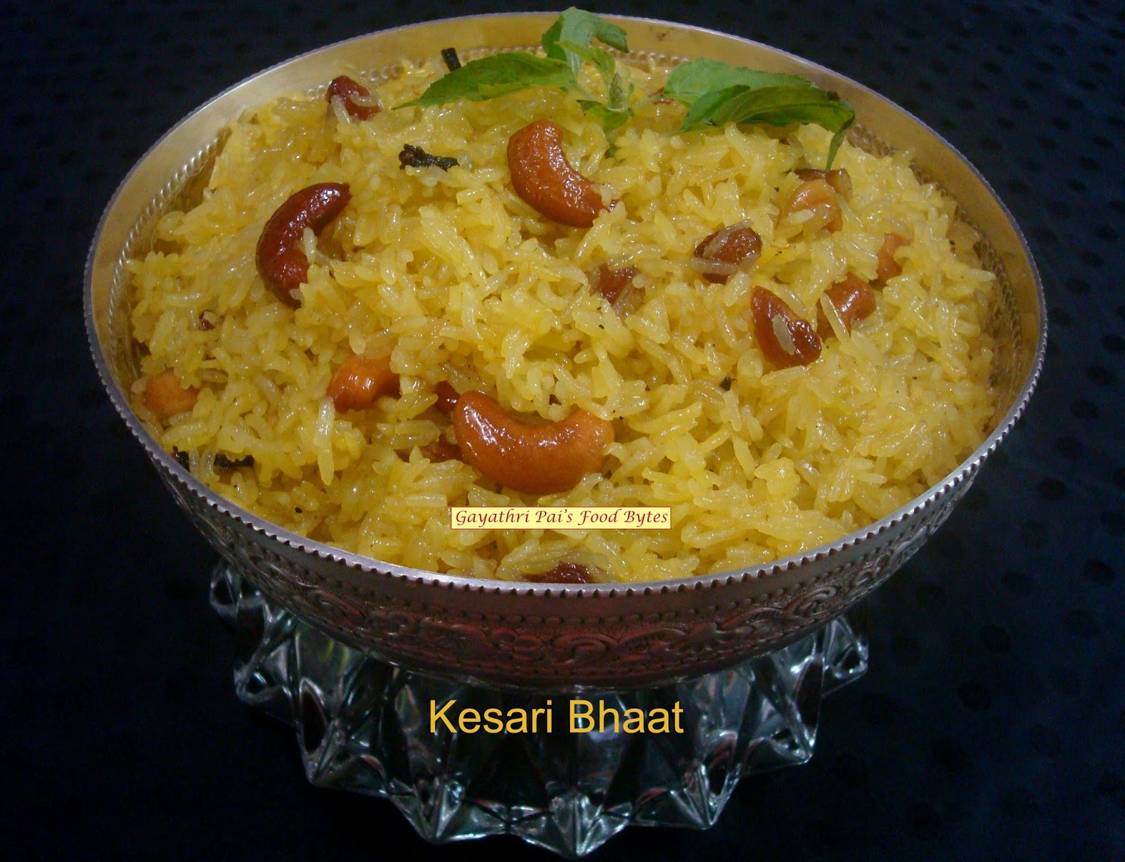 Gayathri Pai's Food Bytes: Kesari (Keshar) Bhaat / Sweet Saffron Rice.