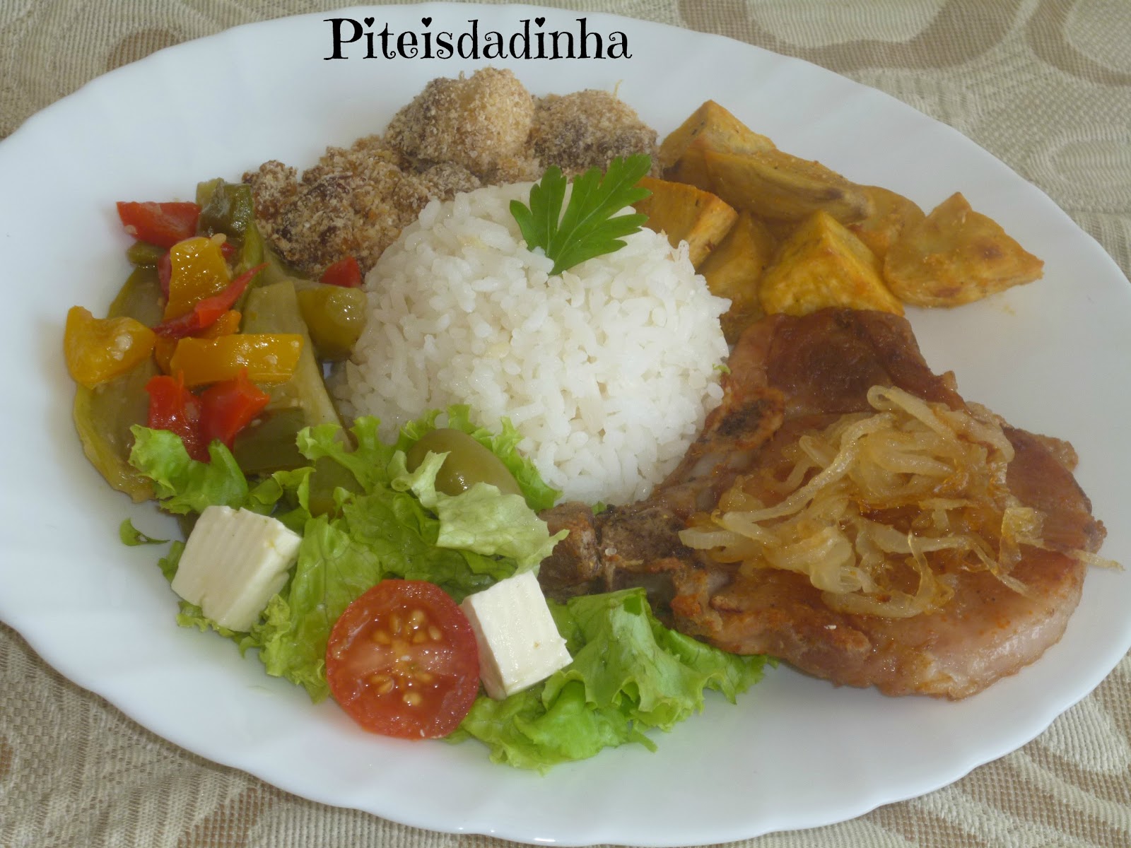 Piteisdadinha: CARRÉ ASSADO C/BATATA DOCE também assada e farofa de ...