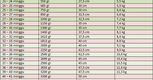 Catatan Aninka: Tabel Taksiran Berat badan Janin...