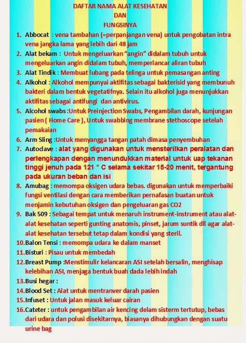 CV. GLOBAL MITRA JAYA MANDIRI: DAFTAR NAMA ALAT KESEHATAN BESERTA FUNGSINYA