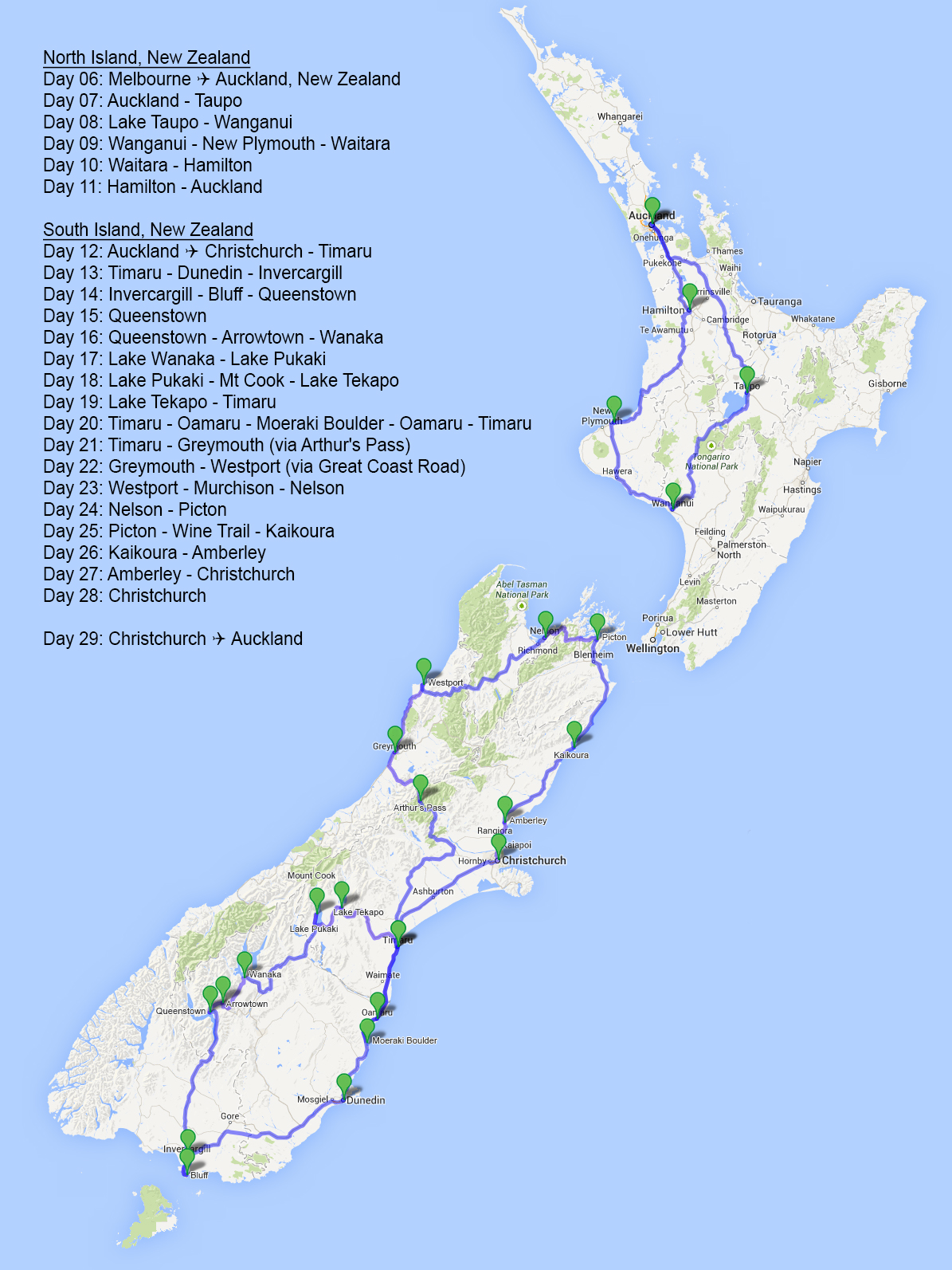 New Zealand Road Map