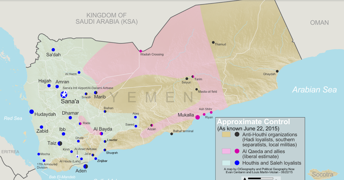 Yemen's Civil War: Map of Control in June 2015 - Political Geography Now