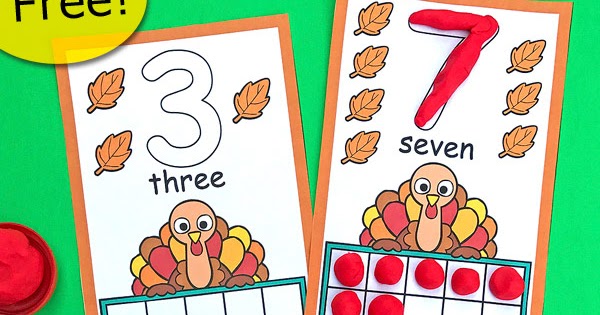 Thanksgiving Ten Frame Counting Cards | Totschooling - Toddler ...