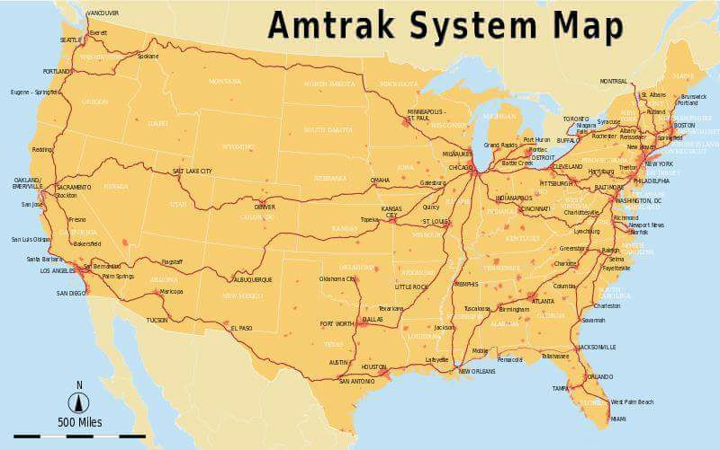 Industrial History: Amtrak: 1971 and 2016 maps