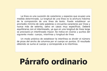 medidas tipograficas: PARRAFOS
