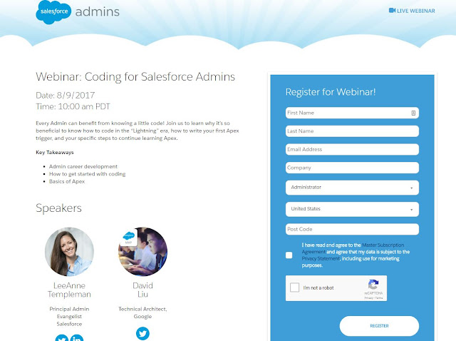 Webinar Coding For Salesforce Admins Salesforce Dot Com Sfdc