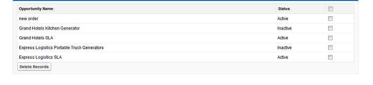 SalesForce Gurukula: Visualforce page component example for mass delete