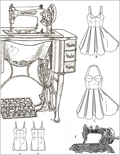 all things pretty: Vintage line drawings