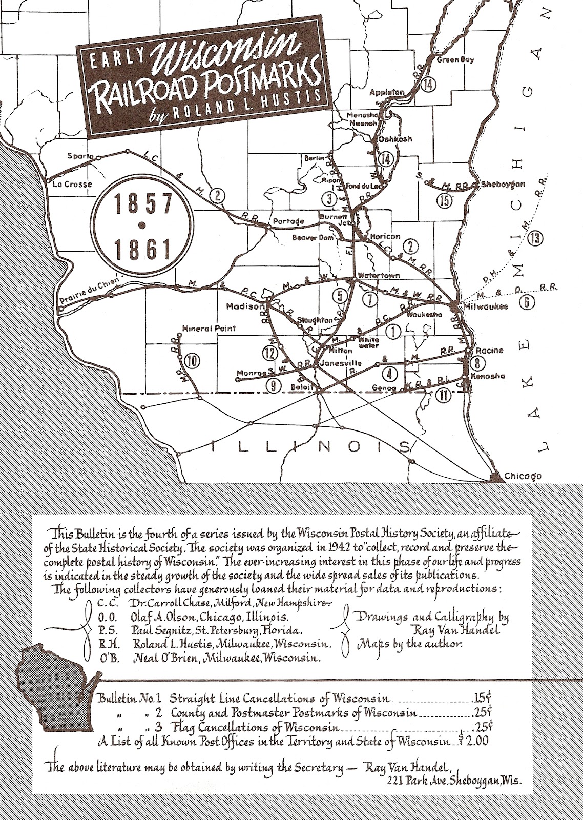 Toys and Stuff: TRAIN TIME: Early Wisconsin Rairoad Postmarks Pamphlet
