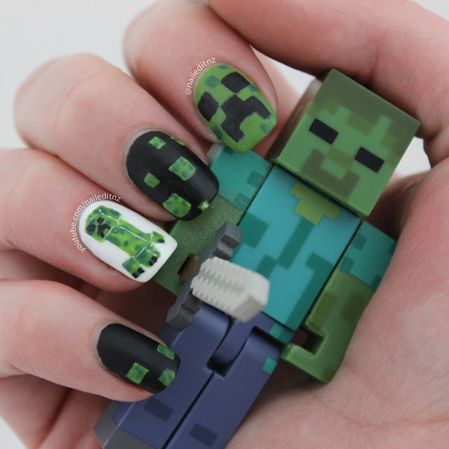 Nail Art Mash Up #4 - Birthday, M&M's, Minecraft & more!