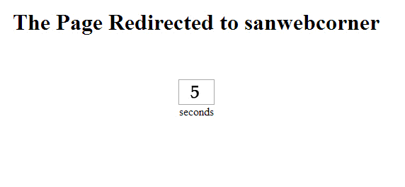 Count down and redirect the page