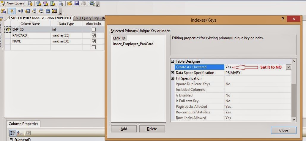 SQL/NoSQL Public Diary: How to convert a clustered index to non ...