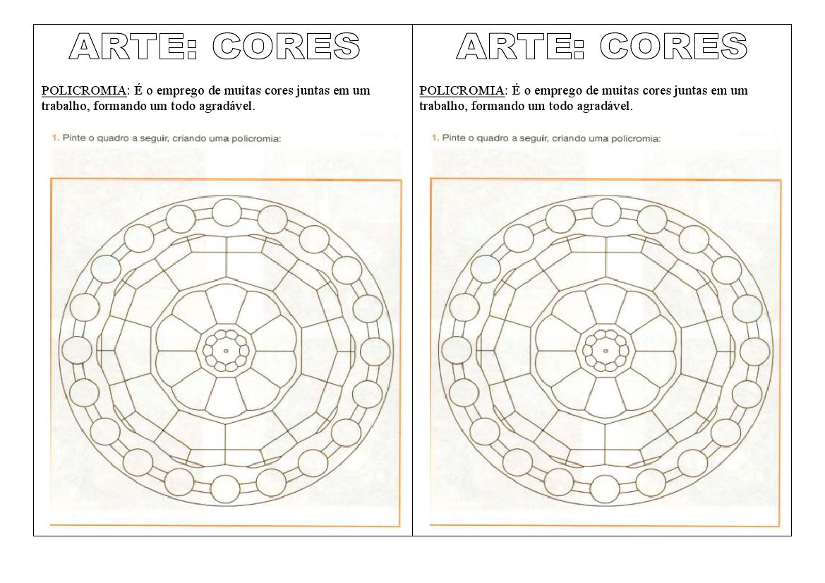 VARAL DE ATIVIDADES: ARTE - POLICROMIA