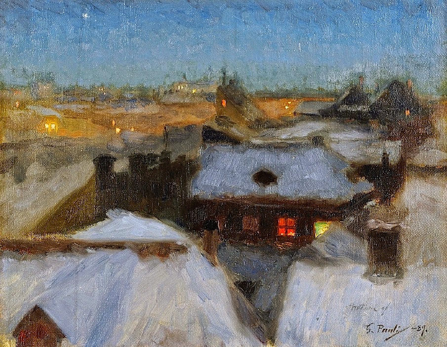 Georg Pauli - Winter Evening at Söder, Stockholm, 1889 | Masterpieces ...