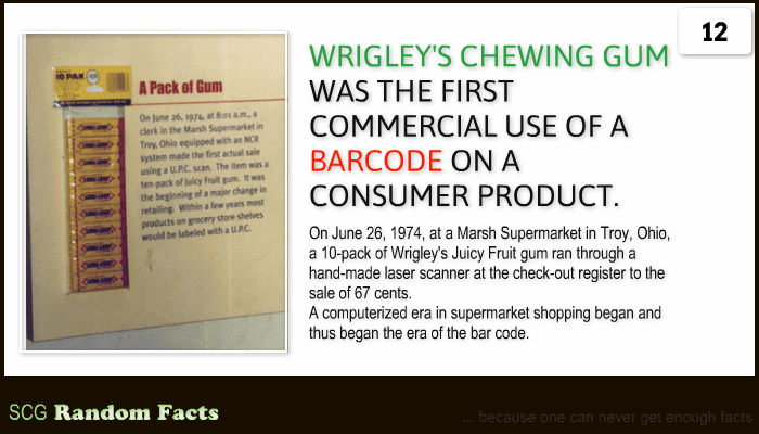 SCG RANDOM FACTS: RANDOM FACT #12 - The First Consumer PRODUCT to Use a ...