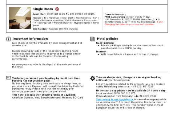 Mindful User Experiences: Booking Receipts