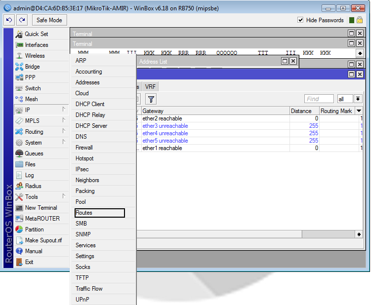 22. Pada tab Route List Klik tanda