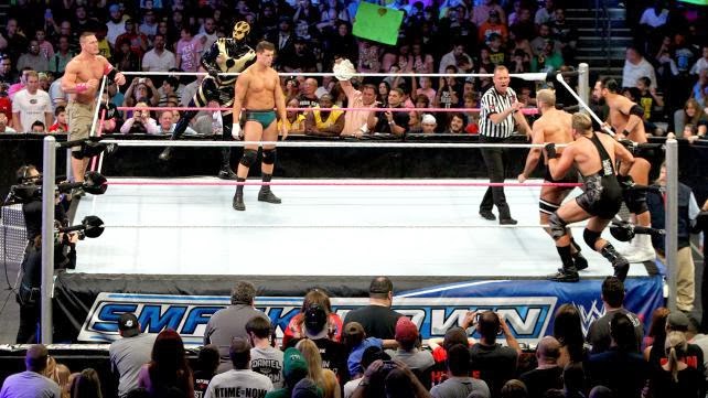 Raw And Smackdown 2014: John Cena, Cody Rhodes & Goldust vs. Damien ...
