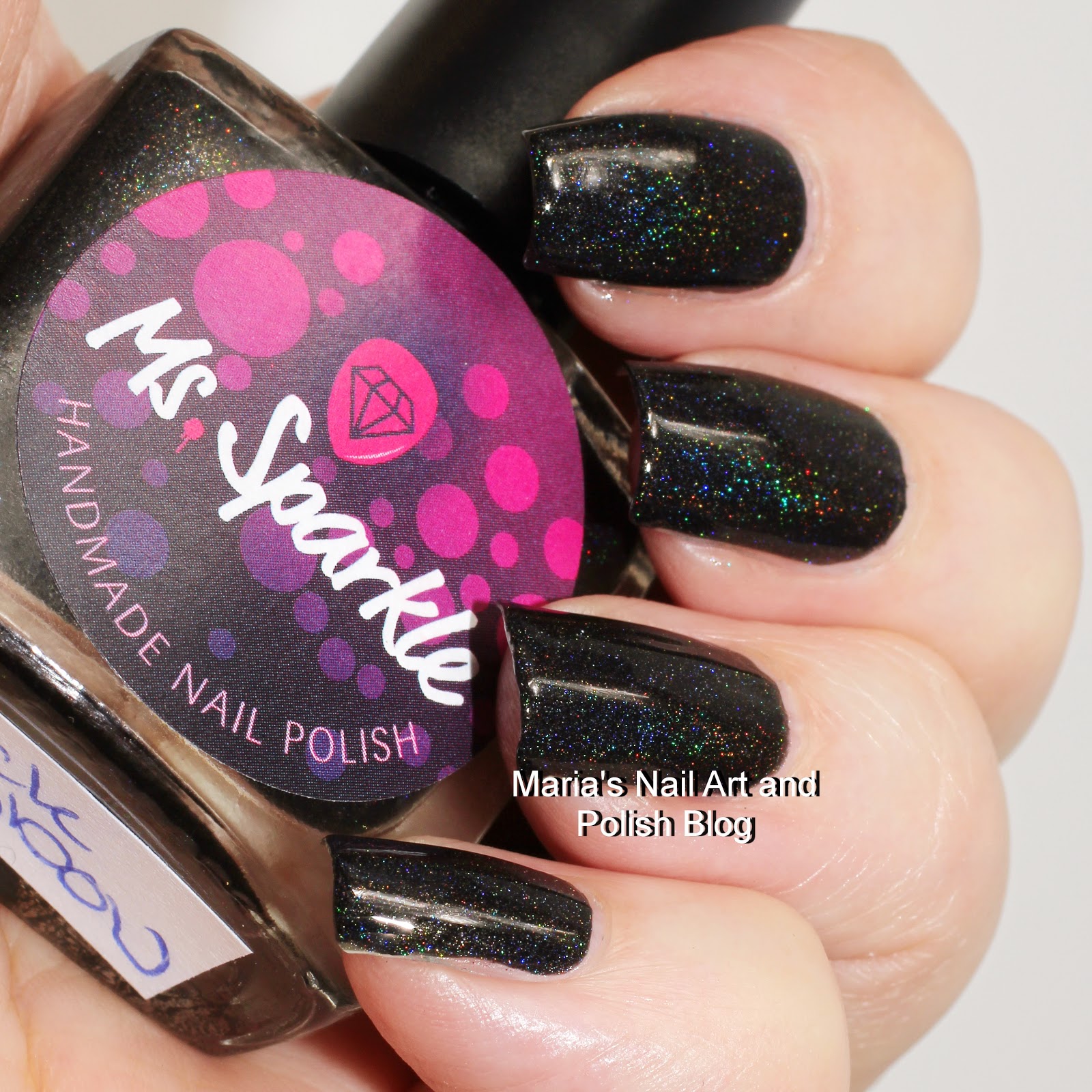 Marias Nail Art and Polish Blog: Ms. Sparkle Black Rainbow swatches