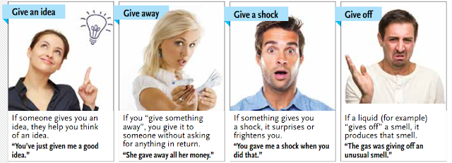 English Activities : 12 useful expressions with the verb TO GIVE