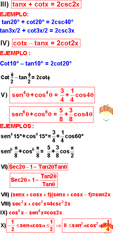 IDENTIDADES DEL ANGULO DOBLE EJERCICIOS RESUELTOS DE TRIGONOMETRIA PDF