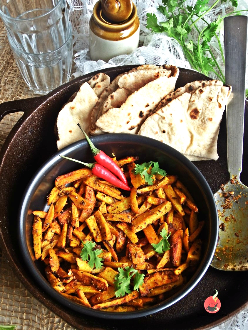 Punjabi Style Achaari Arbi Fry | Taro Root Fry