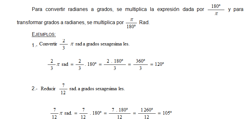 Todo sobre trigonometría : Sistema de conversión