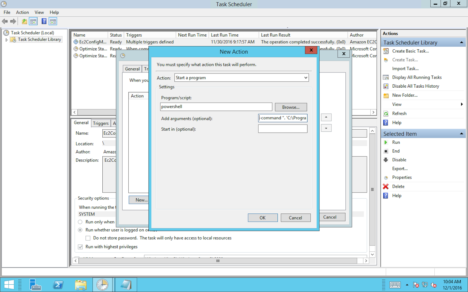 How to Schedule an Exchange PowerShell Script in Task Scheduler