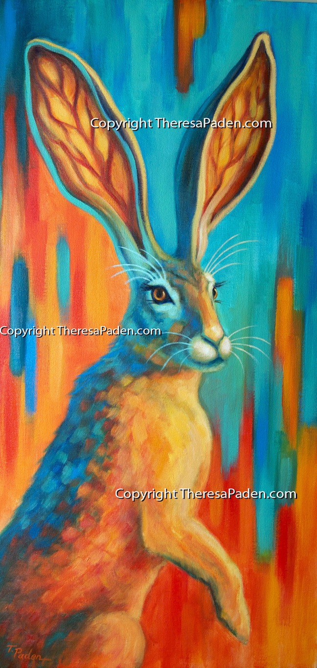 Wildlife Art of the West: Whimsical Jack Rabbit Colorful Painting by ...