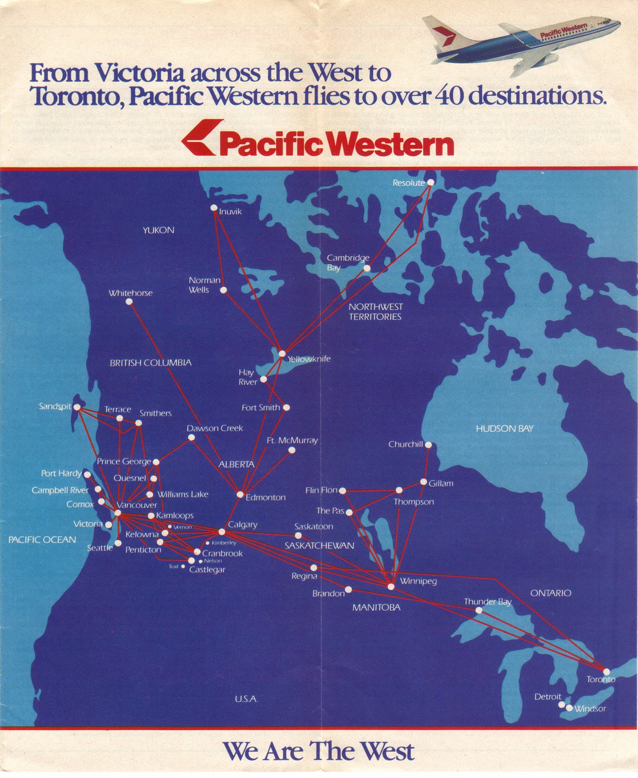 Airlines Past & Present: Pacific Western Airlines Boeing 737 Postcards ...