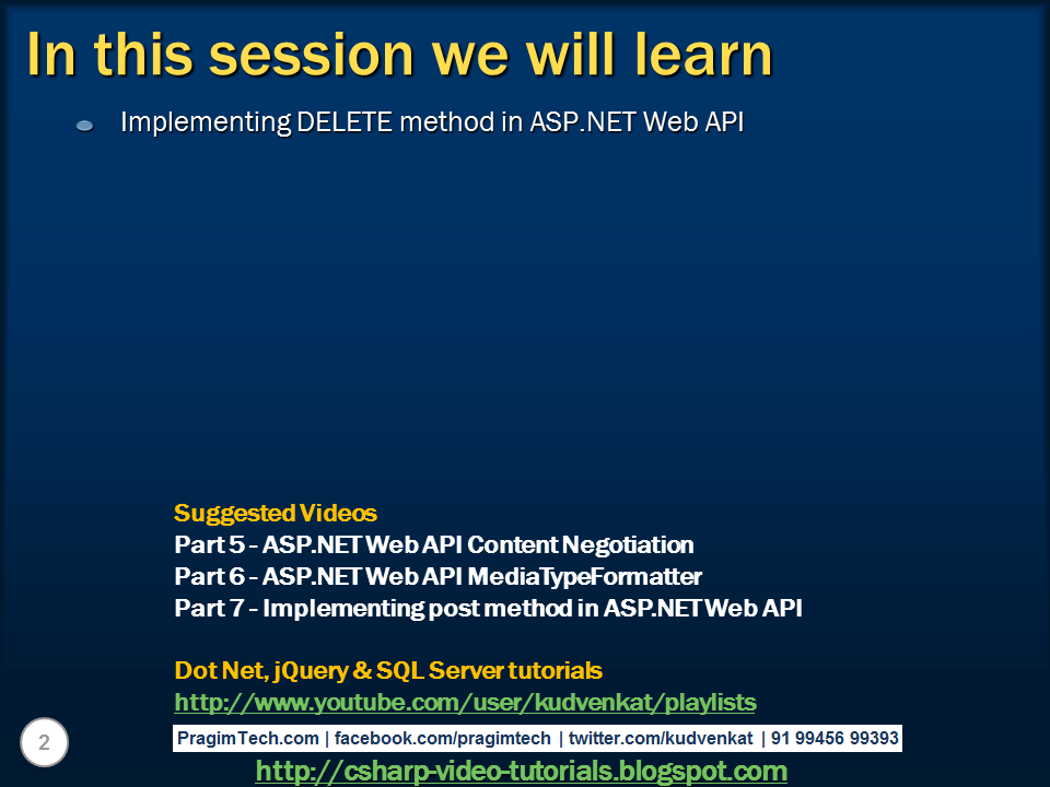 Sql Server Net And C Video Tutorial Implementing Delete Method In Aspnet Web Api 5250