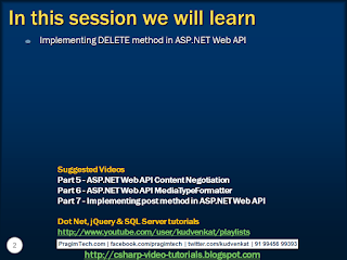 Sql server, .net and c# video tutorial: Implementing Delete method in ASP.NET Web API